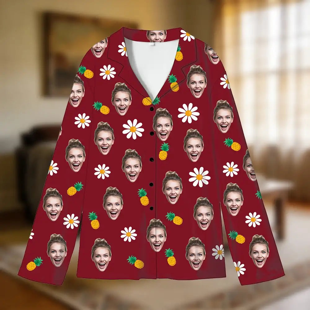 Custom Face Photo Pajamas with Fun Accessory Patterns for Couples – INK ...